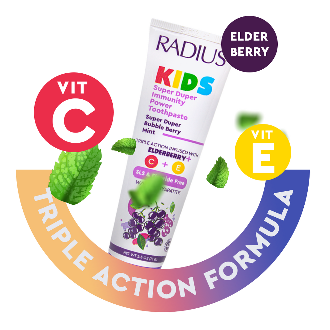 Super Duper Immune Support Toothpaste in Bubble Berry Mint